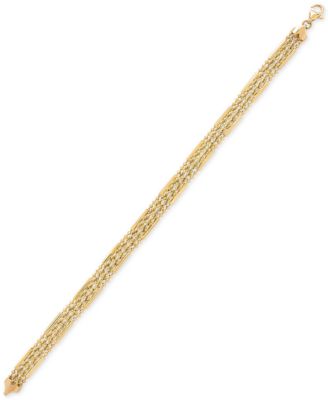 Fancy Rope Link Bracelet in 10k Gold - Macy's