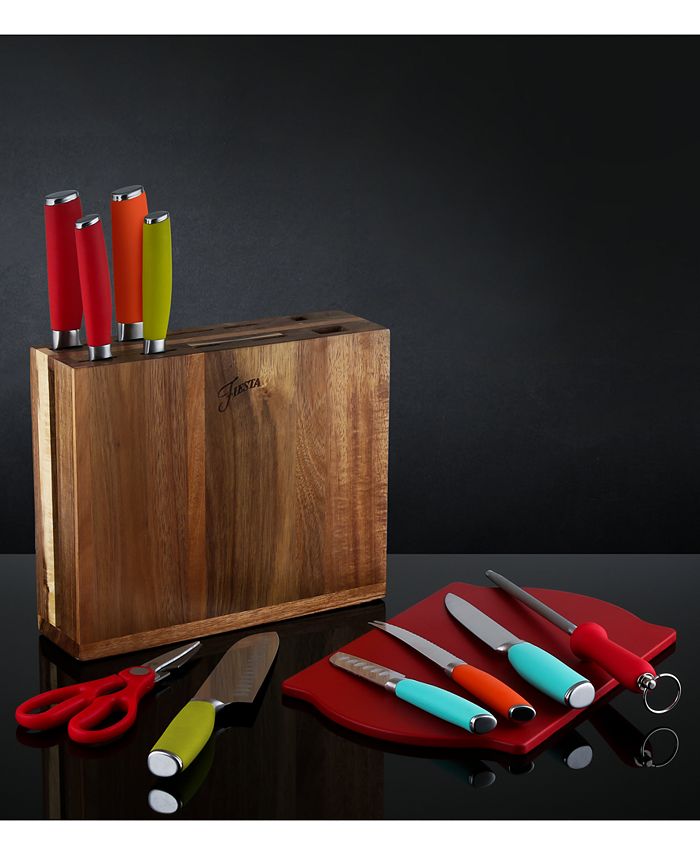 Fiesta 12-Pc. Solid Cutlery With Block - Macy's