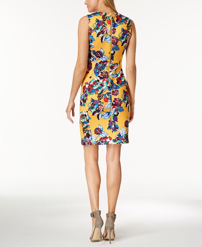 Calvin Klein Floral-Print Sheath Dress - Macy's