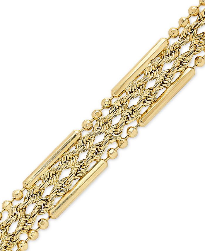 Italian Gold Fancy Rope Link Bracelet in 10k Gold - Macy's