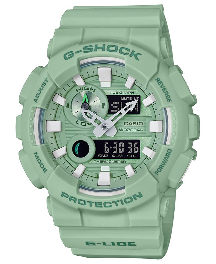 G-Shock Men's Analog-Digital Light Green Resin Strap Watch 51.2mm - Macy's