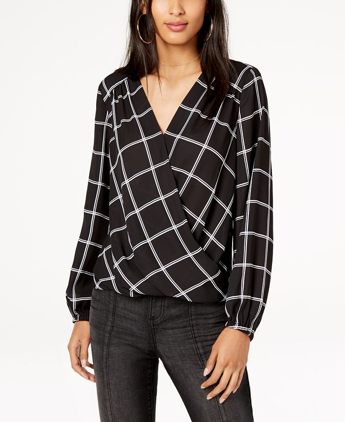 INC International Concepts I.N.C. Printed Faux-Wrap Top, Created for ...