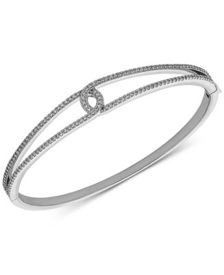 Arabella Swarovski Zirconia Loop Bangle Bracelet in Sterling Silver ...