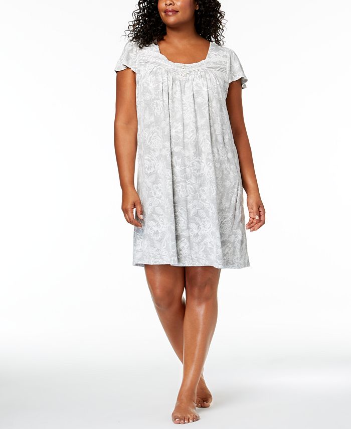 Charter Club Plus Size Floral-Print Nightgown, Created for Macy's - Macy's