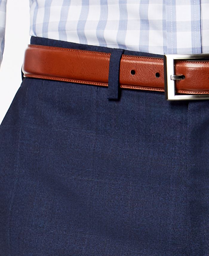 DKNY Men's Slim-Fit Blue Windowpane Suit Pants - Macy's