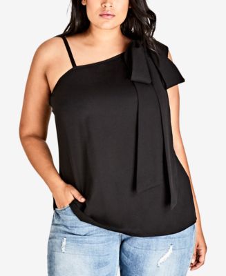 City Chic Trendy Plus Size One-Shoulder Top - Macy's