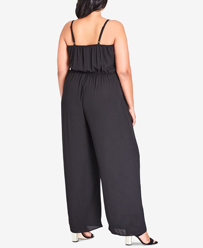 City Chic Trendy Plus Size Side-Tie Jumpsuit - Macy's