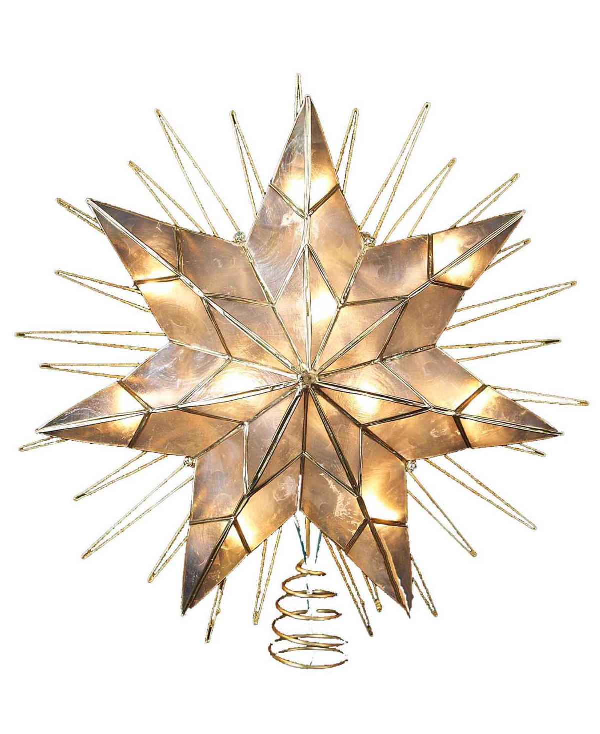 Click here for Kurt Adler 14 7-Point Capiz Star Lighted Treetop -... prices