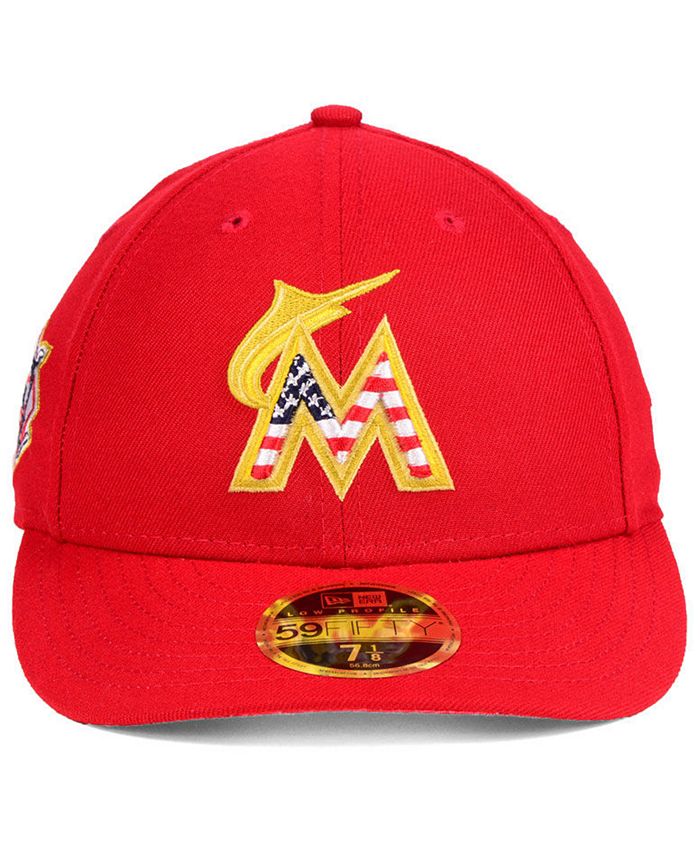 New Era Miami Marlins Stars and Stripes Low Profile 59FIFTY Fitted Cap ...