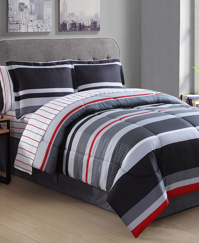 Ellison First Asia Arden Stripe 8-Pc. King Comforter Set - Macy's