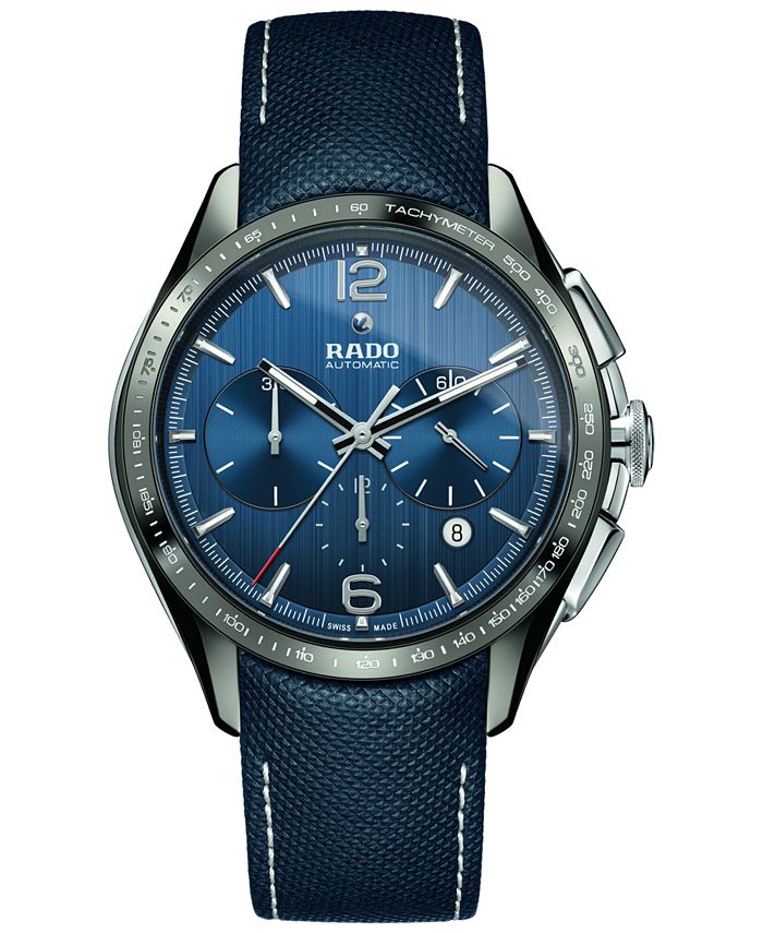Rado Men's Swiss Automatic Chronograph HyperChrome Blue Fabric Strap ...