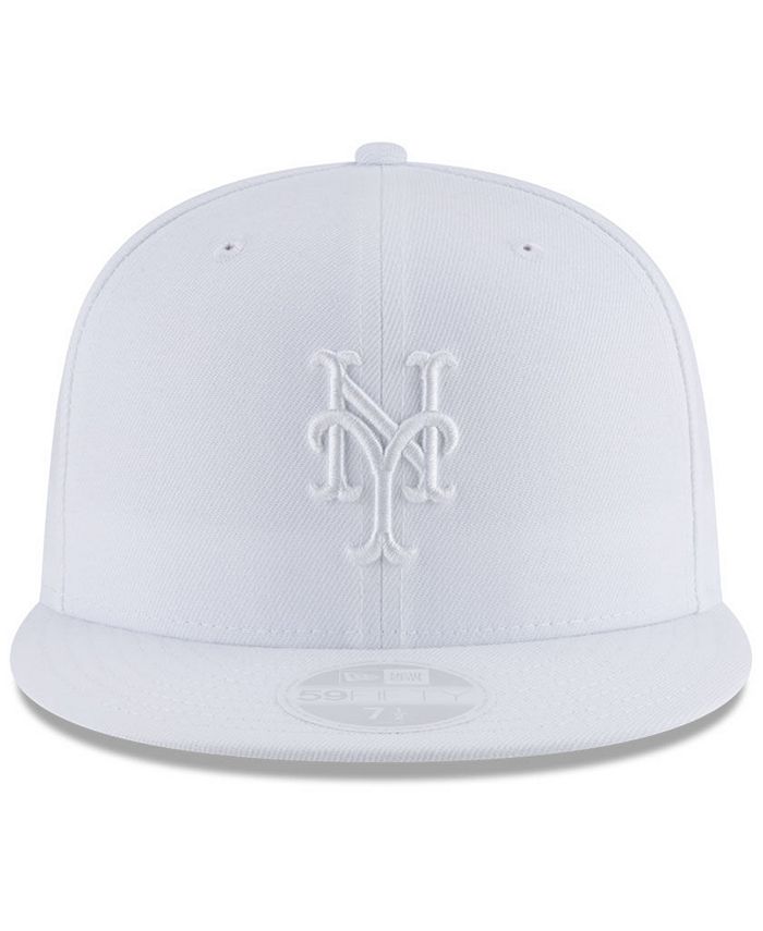 New Era New York Mets White Out 59FIFTY FITTED Cap - Macy's