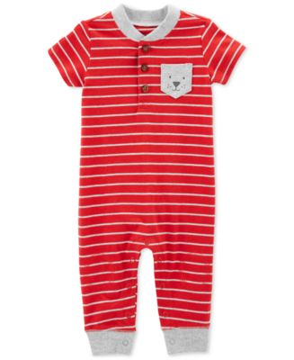 Carter's Baby Boys Striped Pocket Cotton Coverall - Macy's