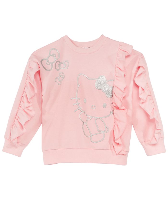 Hello Kitty Little Girls Graphic-Print Ruffle Sweatshirt - Macy's
