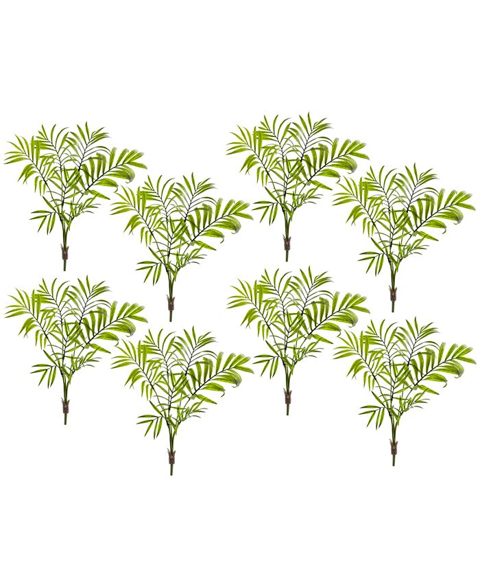 Nearly Natural 8-Pc. Mini Areca Palm Artificial Bush Set - Macy's