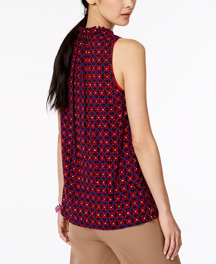 Trina Turk Verbenia Floral Tie-Neck Blouse - Macy's