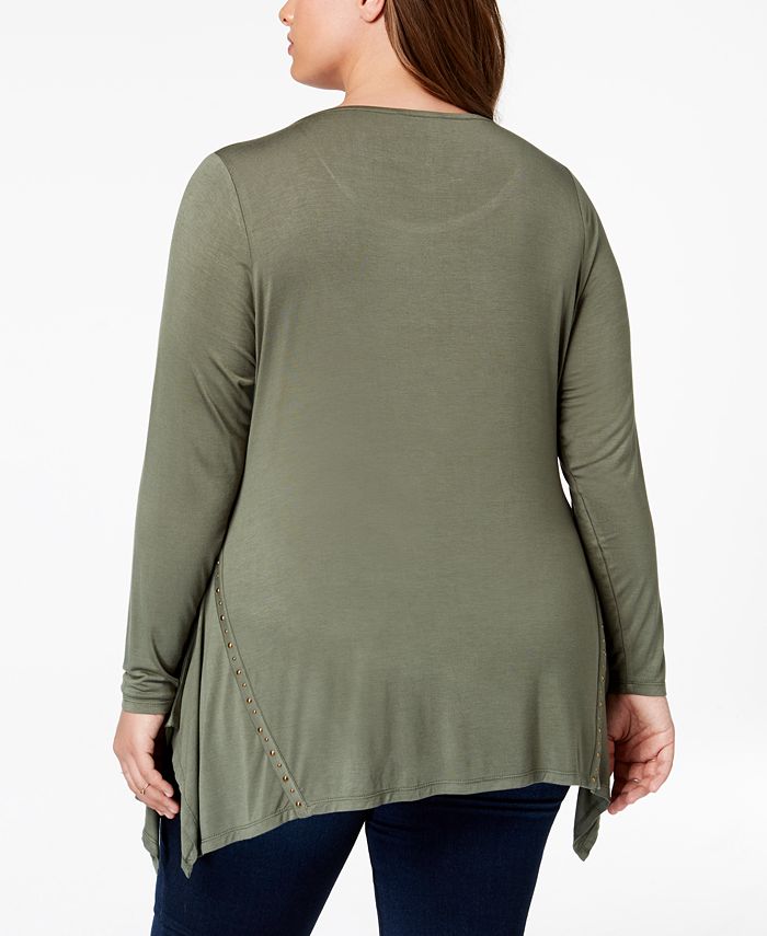 Belldini Belle by Plus Size Embellished Handkerchief-Hem Tunic - Macy's