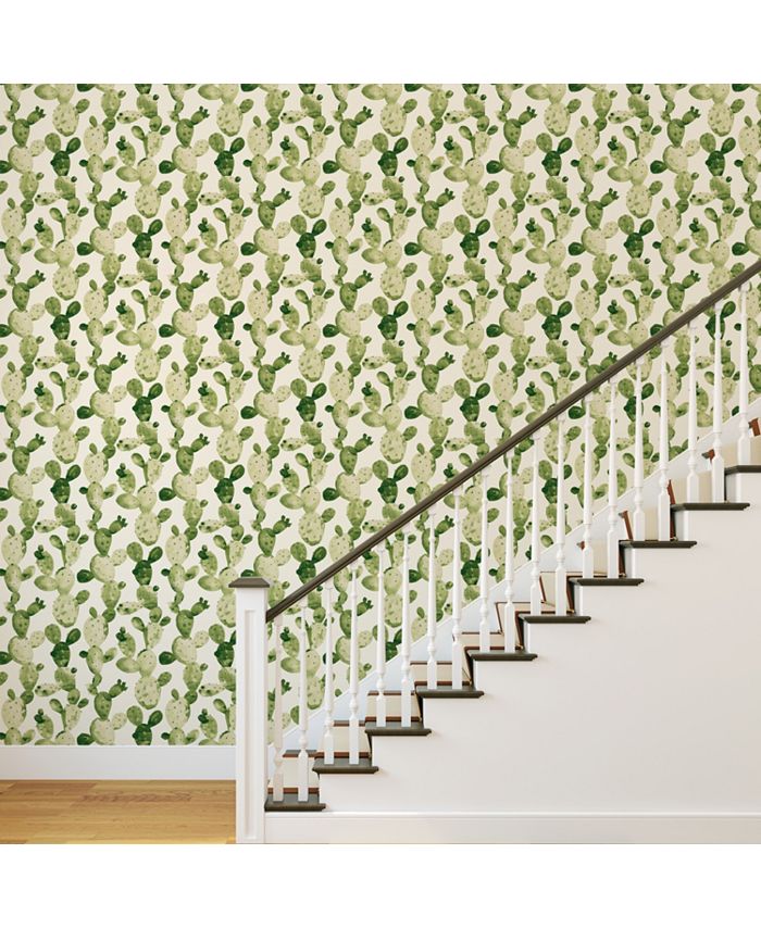 Tempaper Genevieve Gorder for Ghosted Cactus Self-Adhesive Wallpaper ...