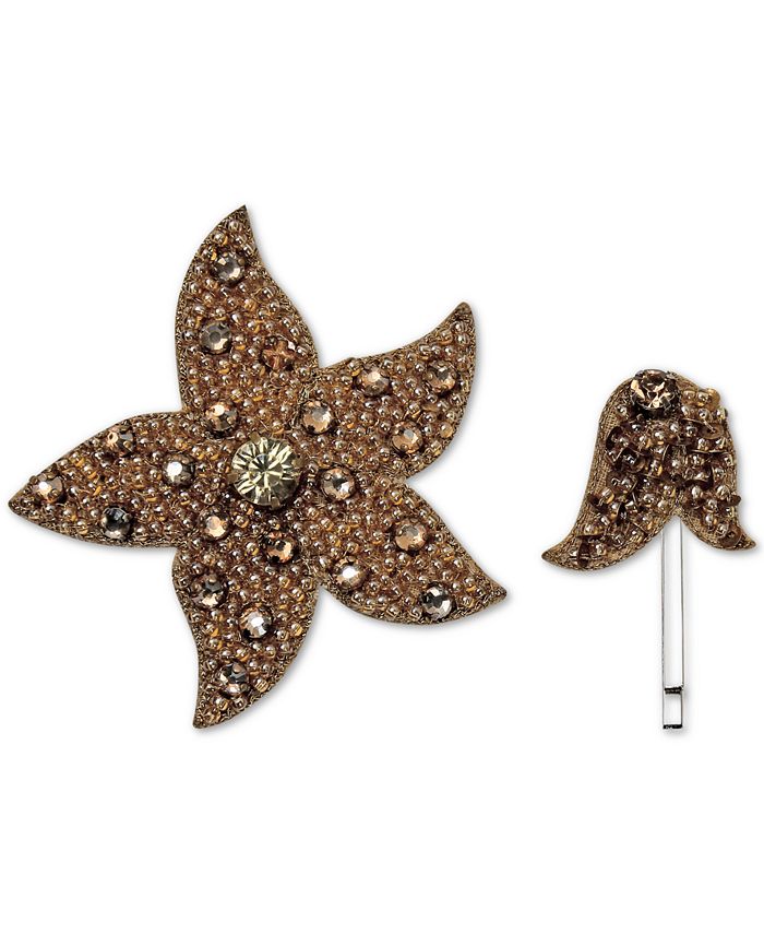 Deepa 2-Pc. Set Gold-Tone Embellished Clip & Hair Pin - Macy's