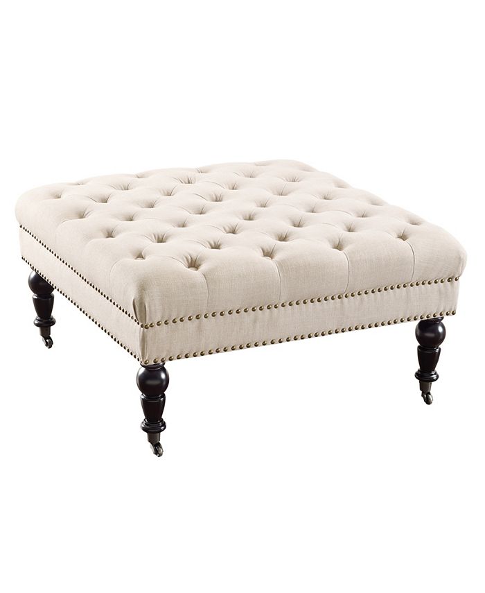Linon Home Décor Izzy Square Tufted Ottoman - Macy's