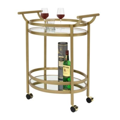 Palazzo Glass Bar Cart, Gold - Macy's