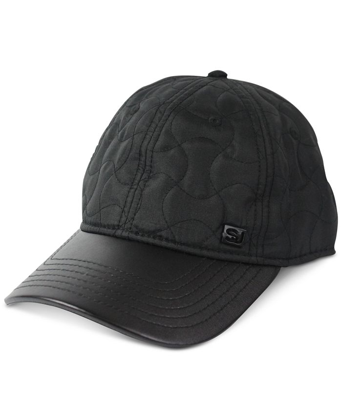 Sean John Men's Faux Leather Quilted Adjustable Baseball Cap - Macy's