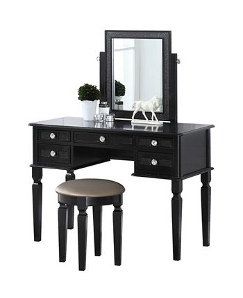 Poundex Vanity Set with Stool - Macy's