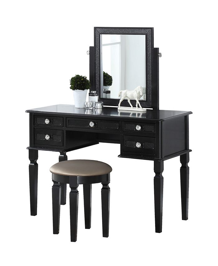 Poundex Vanity Set with Stool - Macy's