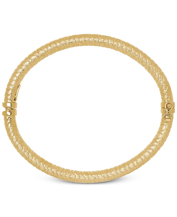Italian Gold Textured Bangle Bracelet in 14k Gold - Macy's