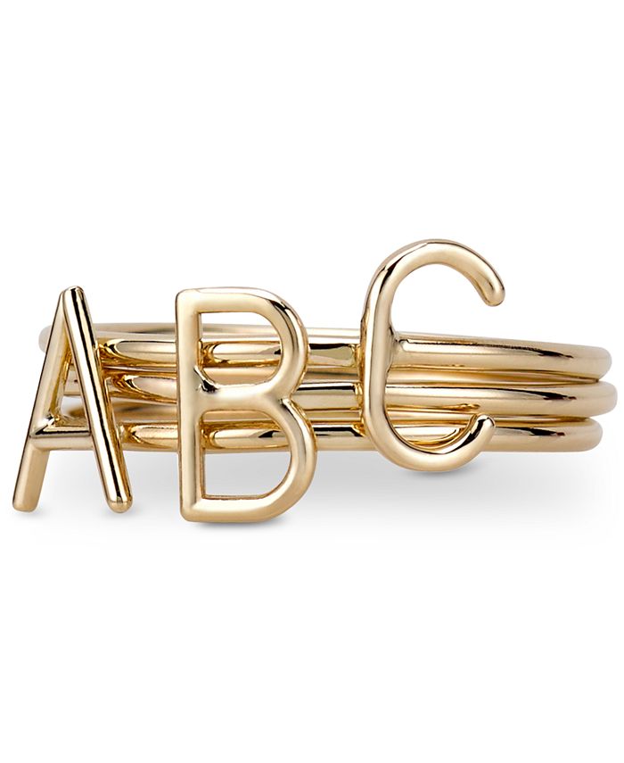 Sarah Chloe Amelia Initial Monogram Ring in 14k Gold - Macy's