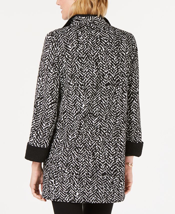 JM Collection Printed Contrast Jacket, Created for Macy's - Macy's