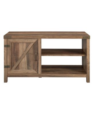 Walker Edison 44 inch Rustic Farmhouse Barn Door Console - Rustic Oak ...