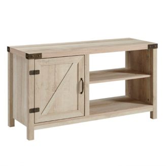44 inch Rustic Farmhouse Barn Door Console - White Oak - Macy's