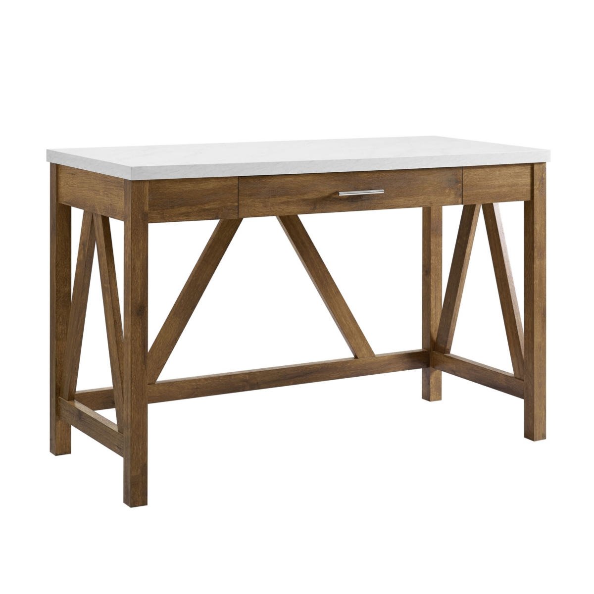 Click here for 46 A-Frame Desk with White Faux-Marble Top and Wal... prices