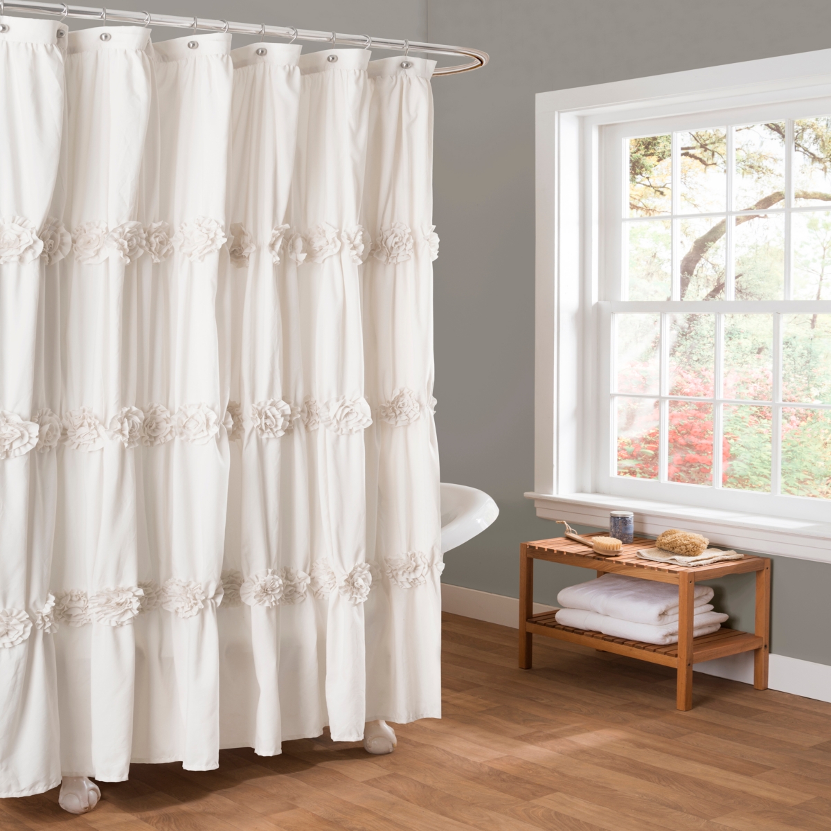 Click here for Lush Decor Darla Shower Curtain  72 x 72 - White prices