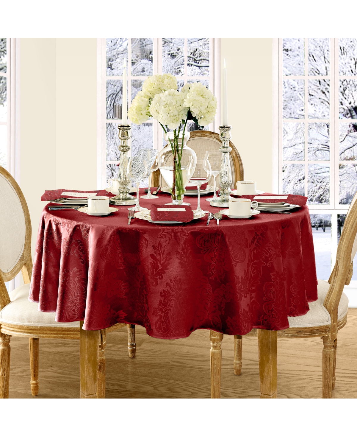 Click here for Elrene Barcelona 70 Round Tablecloth - Red prices