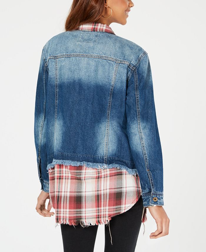 American Rag Juniors' Plaid & Denim Jacket, Created for Macy's - Macy's