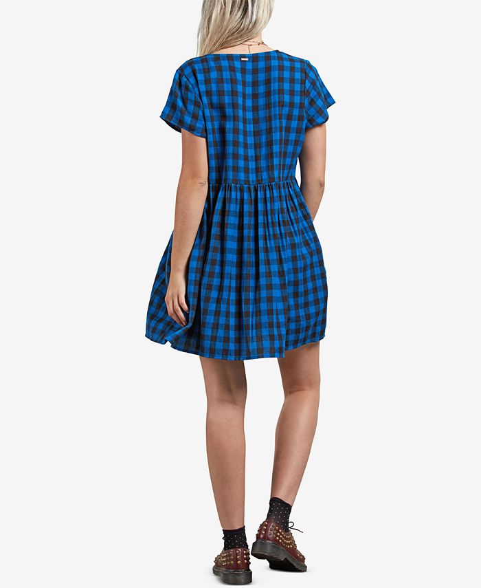 Volcom Juniors' Check Out Time Cotton Gingham Dress - Macy's