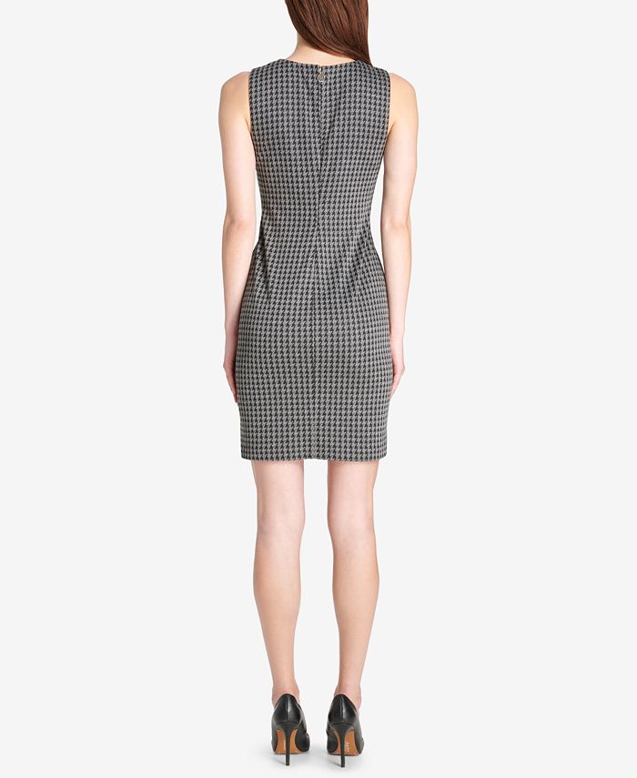 Tommy Hilfiger Embroidered Houndstooth Sheath Dress - Macy's