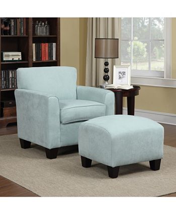 Handy Living Leonardo Microfiber Arm Chair and Ottoman - Macy's