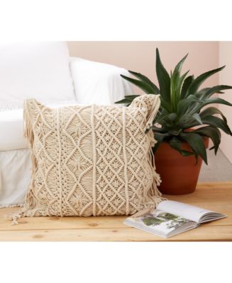 Large Macrame Pillow - Macy's