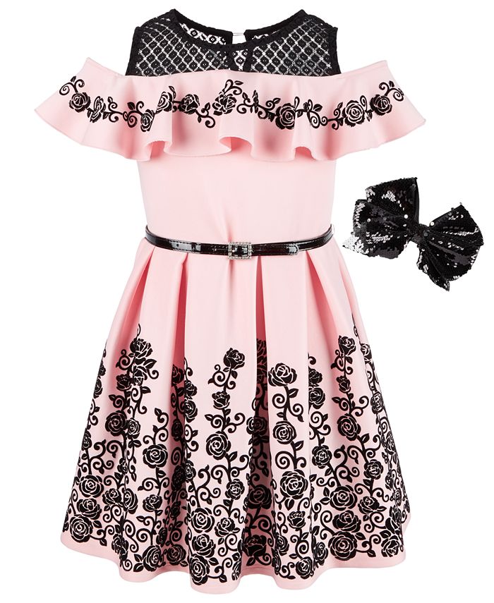 Beautees Big Girls 2-Pc. Skater Dress & Bow Set - Macy's