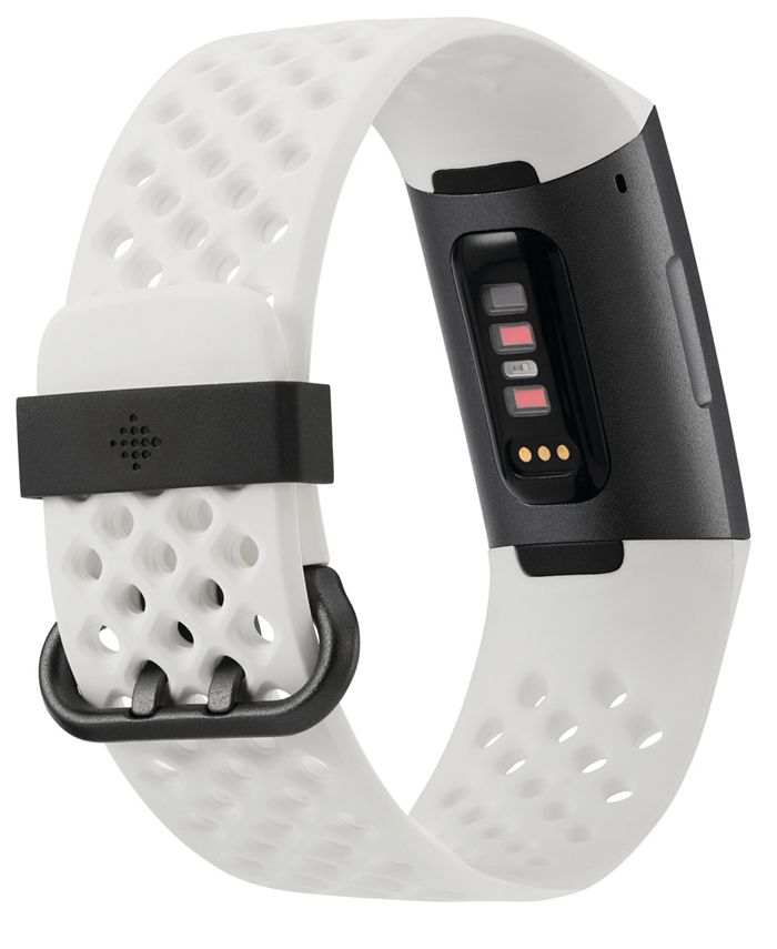 Fitbit Charge 3 Unisex Interchangeable White & Black Silicone Strap ...