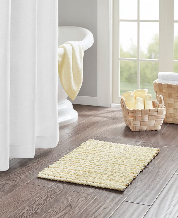 Madison Park Lasso Yarn-Dyed Cotton Chenille Bath Rug, 17" x 24 ...