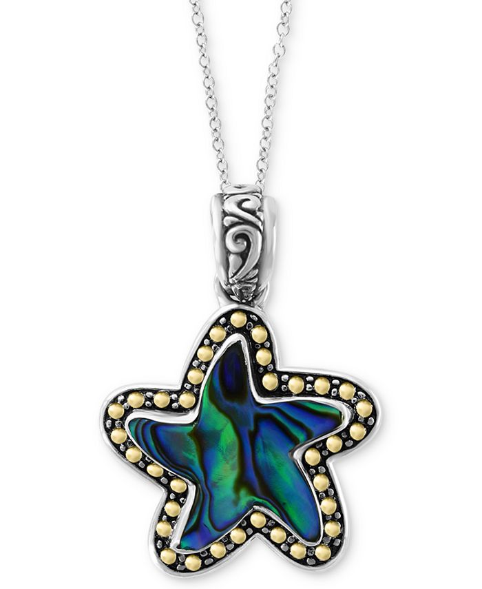 EFFY Collection EFFY® Paua Shell Starfish 18" Pendant Necklace in ...