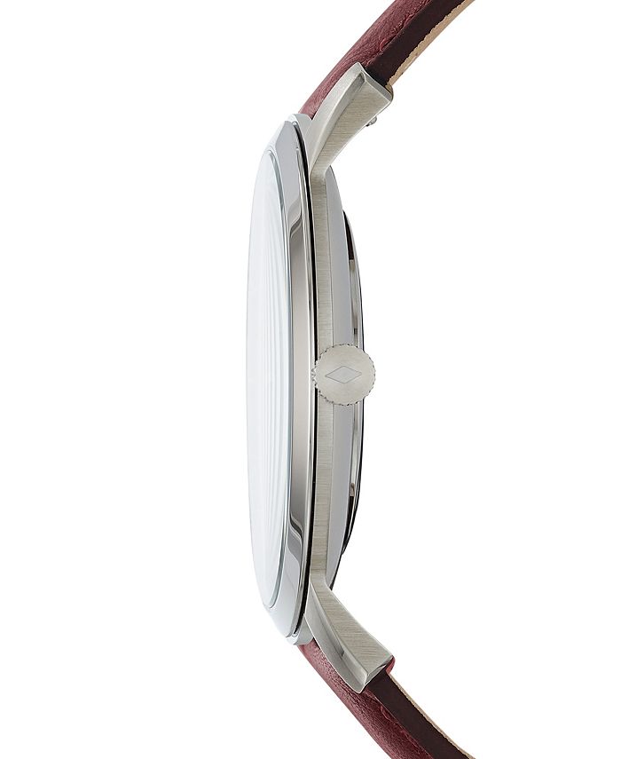 Fossil Men's Minimalist Red Leather Strap Watch 44mm - Macy's