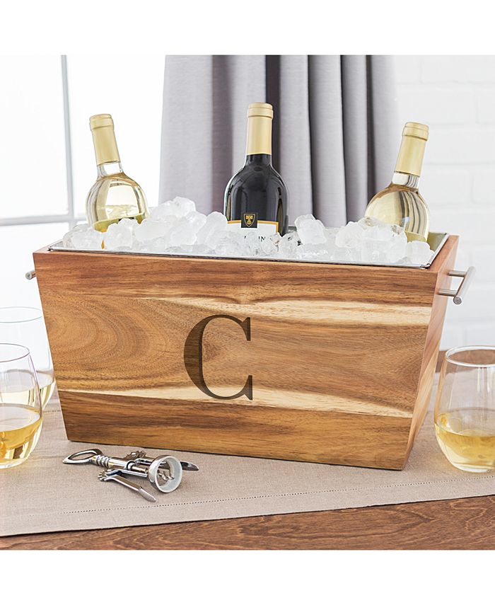 Cathy's Concepts Personalized Acacia Wood Beverage Trough - Macy's