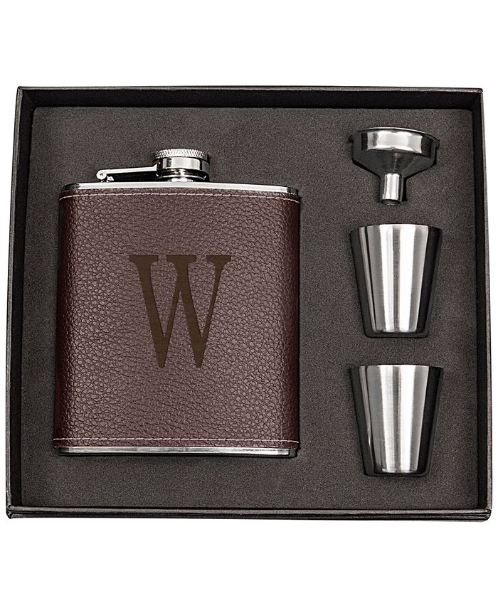 Cathy's Concepts Personalized Leather Wrapped Flask Set - Macy's