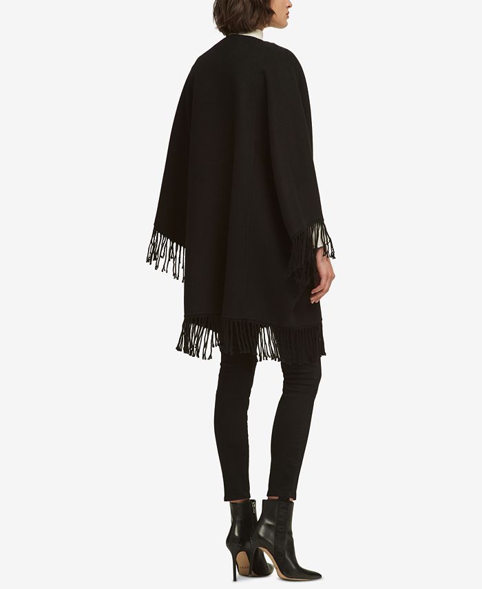 DKNY Zippered Fringe-Trim Poncho, Created for Macy's - Macy's
