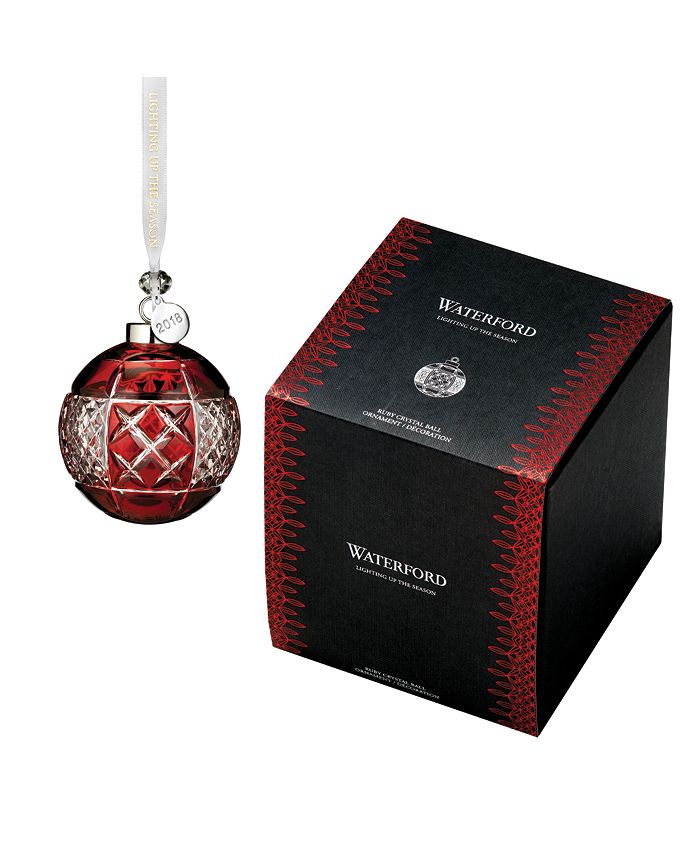 Waterford Ruby Ball Ornament - Macy's